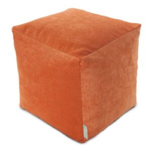 majestic home goods orange villa indoor bean bag ottoman pouf cube 17" l x 17" w x 17" h