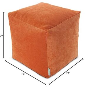 Majestic Home Goods Orange Villa Indoor Bean Bag Ottoman Pouf Cube 17" L x 17" W x 17" H