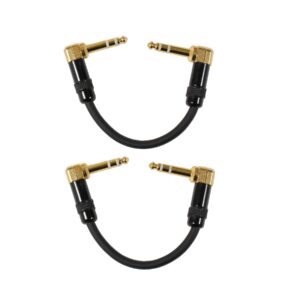 audio2000's c25000p2 trs right angle cable (0.5 feet 2 pack)