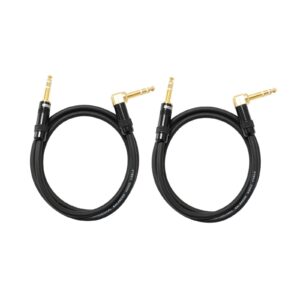 audio2000's c26003p2 3 ft 1/4 inch trs right angle to trs patch cable (2 pack)