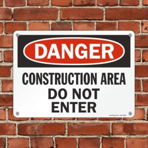 SmartSign "Danger - Construction Area, Do Not Enter" Sign | 10" x 14" Plastic