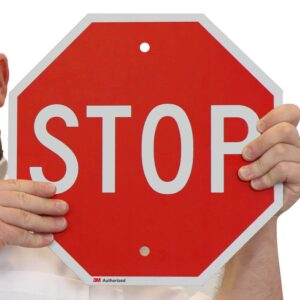 smartsign "stop" sign | 12" 3m high intensity grade reflective aluminum