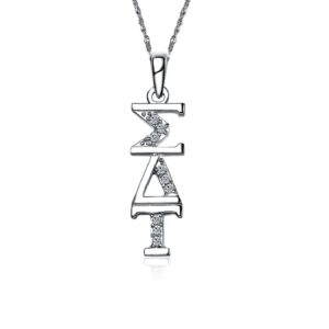 greek star sigma delta tau necklace with a 18" silver chain (sdt-p001)