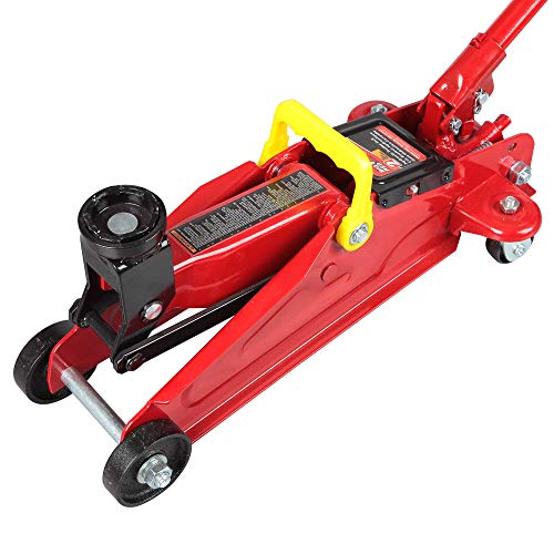 BIG RED T82001S Torin Hydraulic Trolley Service/Floor Jack Combo with 2 Jack Stands and Blow Mold Carrying Storage Case, 2 Ton (4,000 lb) Capacity, Red