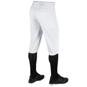 CHAMPRO Boys Knicker Baseball Uniform Pants, White, Medium US