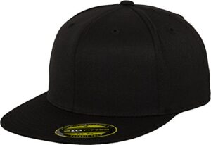 flexfit men's premium 210 fitted cap, black, large/x-large