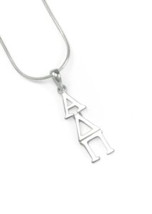 the collegiate standard alpha delta pi sterling silver lavaliere pendant