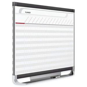 quartet prestige 2 magnetic total erase project planner, 4 x 3 feet board with 28 row/42 column chart (pp43p2), graphite, white