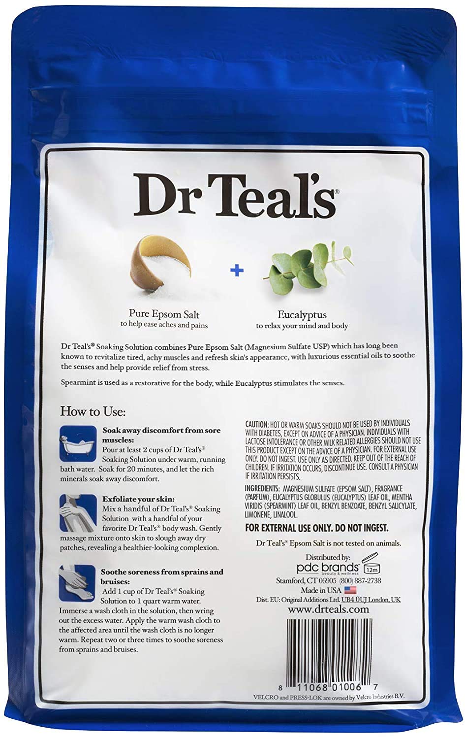 Dr Teal's Epsom Salt Bath Soaking Solution Gift Set (Eucalyptus and Lavender 2 Pack, 3lb Each) - Soothe and Sleep & Relax and Relief - Soothe Achy Muscles at Home - Pure Epsom Salts & Essential Oils