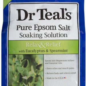 Dr Teal's Epsom Salt Bath Soaking Solution Gift Set (Eucalyptus and Lavender 2 Pack, 3lb Each) - Soothe and Sleep & Relax and Relief - Soothe Achy Muscles at Home - Pure Epsom Salts & Essential Oils