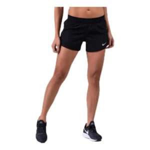 nike women's 10k running shorts, black/black/black/wolf grey, large