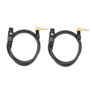 audio2000's c20003p2 3 feet 1/4 inch trs right angle to xlr female cable (2 pack)