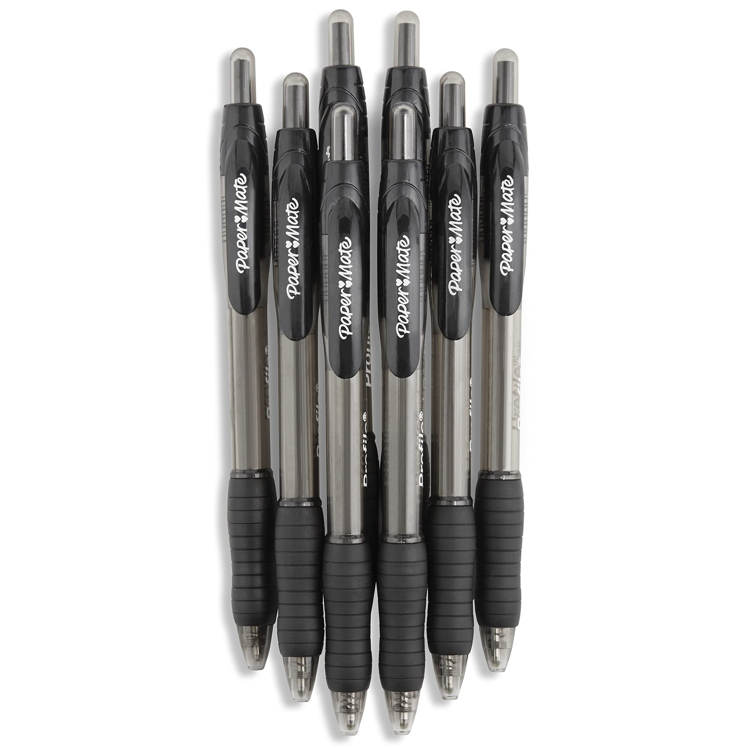 Paper Mate Profile Retractable Ballpoint Pens, Bold Point (1.4mm), Black, 8 Count