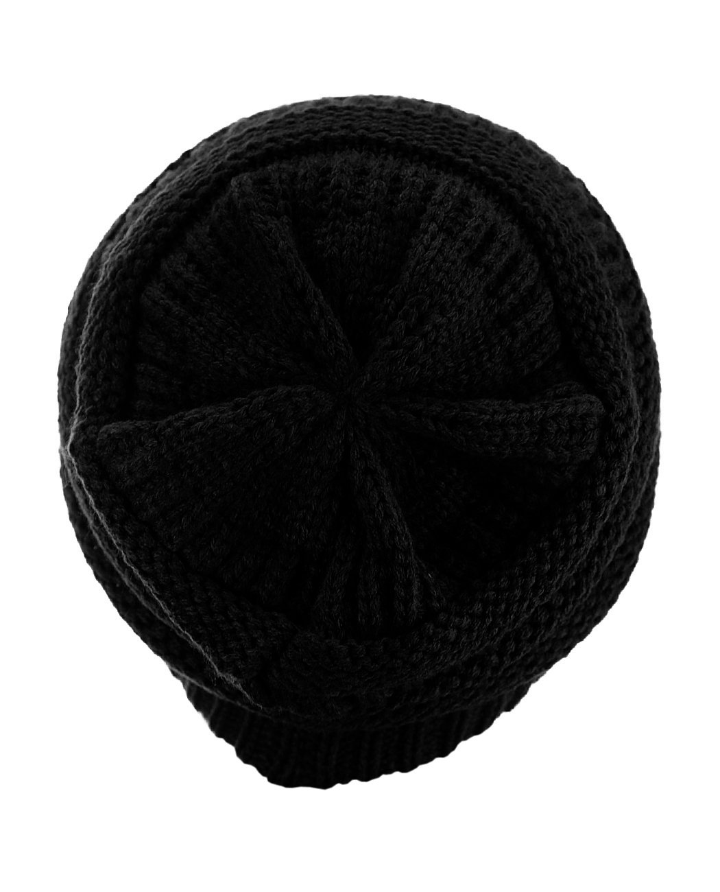 C.C Trendy Warm Chunky Soft Stretch Cable Knit Beanie Skully, Black