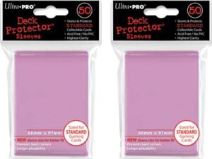 ultra pro (100x) pink deck protectors sleeves standard mtg colors