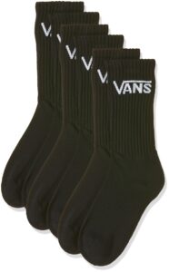 vans little boys' 3 pack classic crew socks - black - 1-6