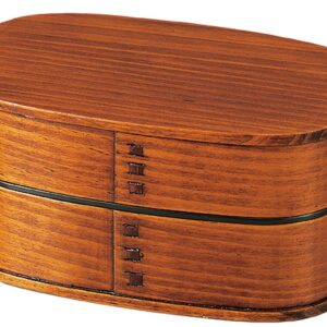 たつみや Tatsumiya 50140 Men's Lunch Box, 2 Tiers, Wood, Pickled Lacquer, Brown