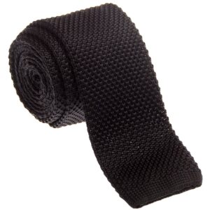 retreez vintage smart casual men's 2" skinny knit tie - black