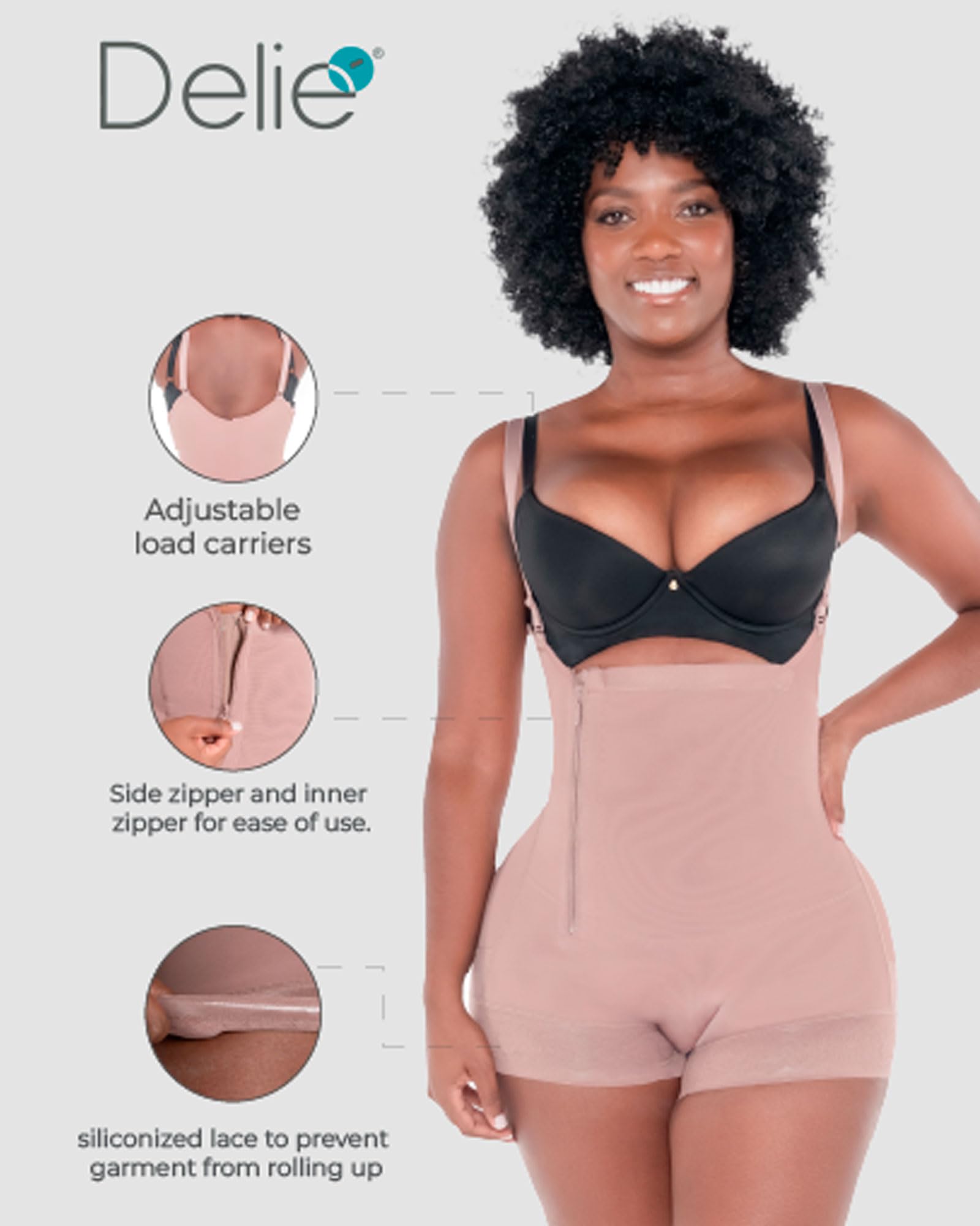 DELIE Fajas Colombianas Moldeadoras 046 Tummy Control Shapewear Strapless Shapewear Butt Lift Shapewear