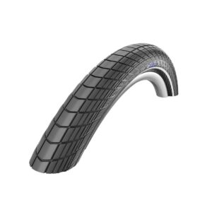 schwalbe big apple hs 430 cruiser bike tire 50 epi in black/reflex wire bead - k guard - 12 x 2.00-285g