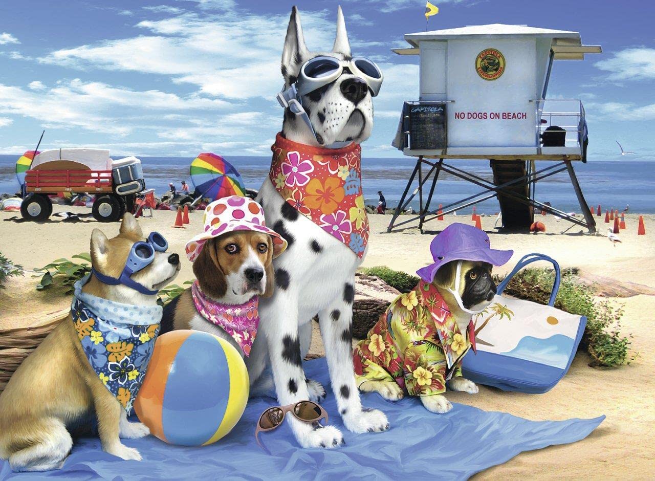 Ravensburger No Dogs on The Beach Jigsaw Puzzle | 100 Unique Pieces | Perfect Fit for Kids | Fun Family Activity | Anti-Glare Surface