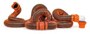 camco rhinoextreme 20-foot camper/rv sewer hose kit | features tpe technology for abrasion resistance and crush protection | includes pre-attached rhino swivel fittings (39867)