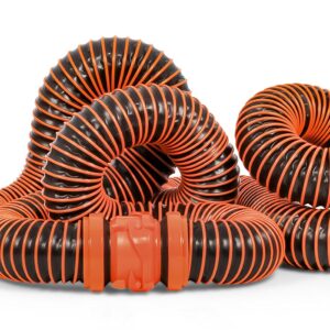 Camco RhinoEXTREME 20-Foot Camper/RV Sewer Hose Kit | Features TPE Technology for Abrasion Resistance and Crush Protection | Includes Pre-Attached Rhino Swivel Fittings (39867)