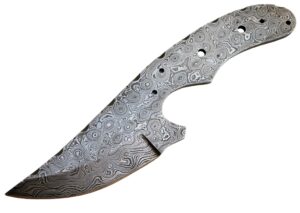 whole earth supply damascus blank upswept curved skinning skinner blade hunting hunter 1095hc