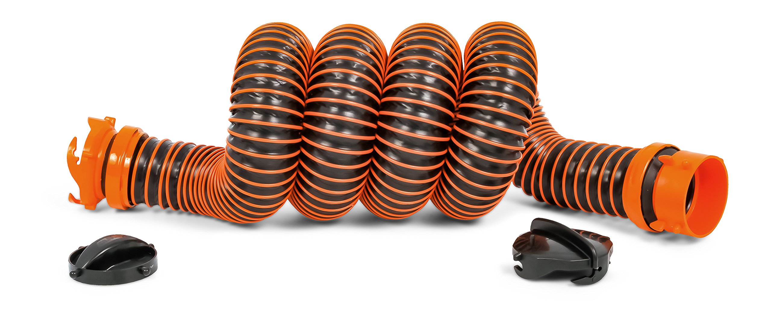 Camco RhinoEXTREME 20-Foot Camper/RV Sewer Hose Kit | Features TPE Technology for Abrasion Resistance and Crush Protection | Includes Pre-Attached Rhino Swivel Fittings (39867)