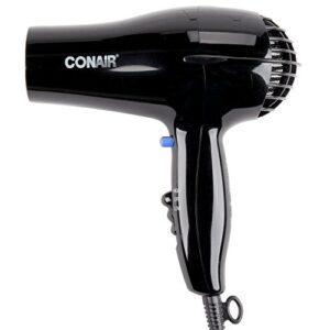 conair 047bw black 2 heat / 2 speed hair dryer - 1600w