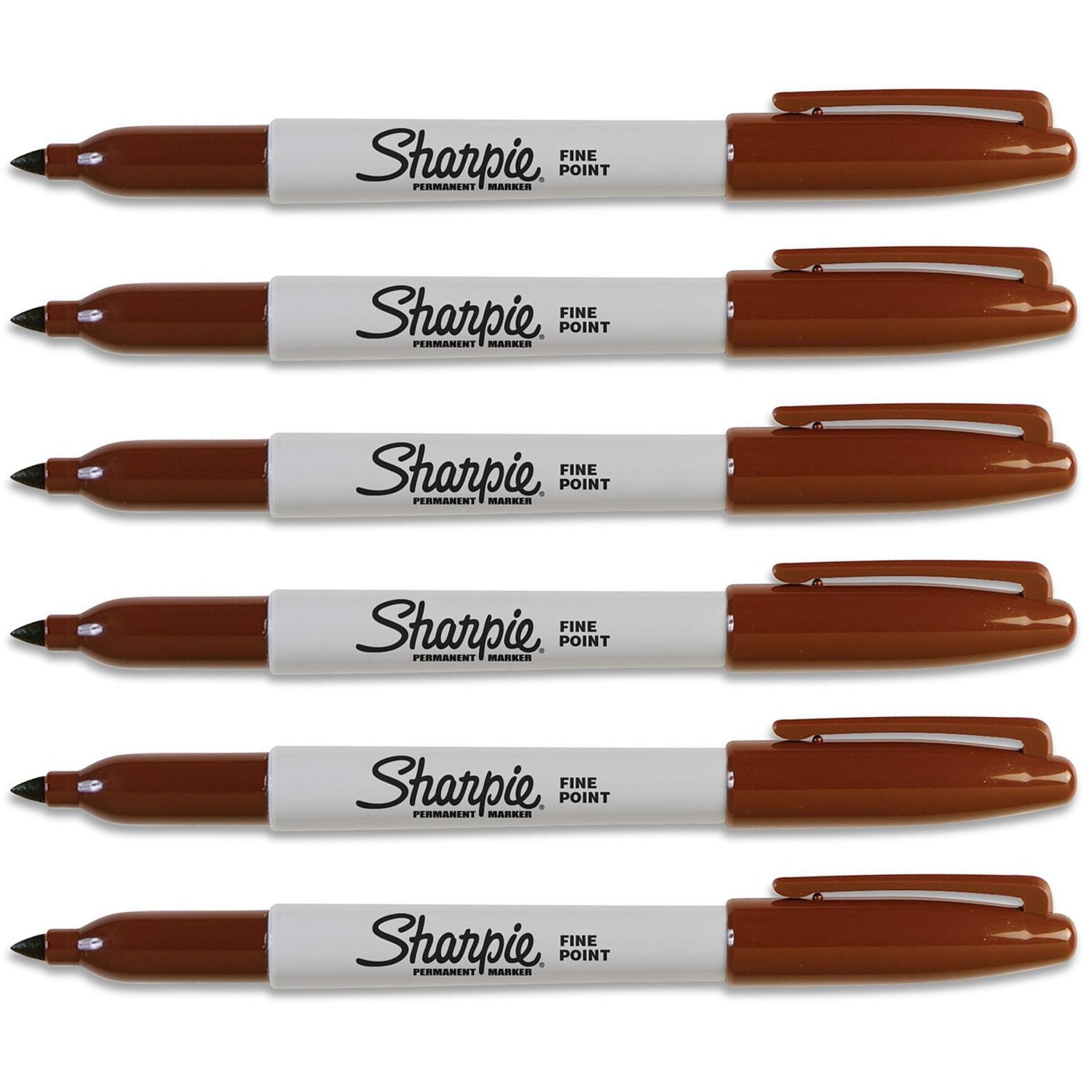 Sharpie Fine Point Brown Original Permanent Marker (6-Each)