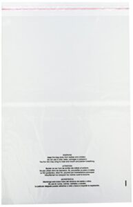 uline 14" x 20" self seal poly bags with suffocation warning, easy peel and stick clear, 1.5 mil (s-19132) 100 count