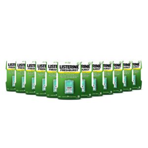 listerine freshburst pocketpaks fresh breath strips, mint breath refresher strips to kill 99% of bad breath germs, portable pack, freshburst spearmint flavor, 24-strips (12 pack)