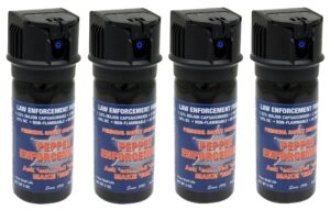 pepper enforcement pe510m-ft splatter stream pepper spray - maximum strength 10% oc formula - emergency self defense personal protection & safety (4-pack stream pepper spray)