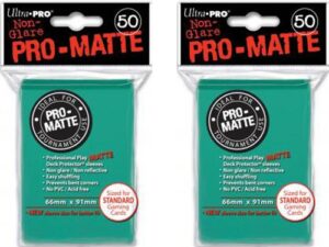 100 ultra pro aqua pro-matte deck protectors sleeves standard mtg colors (1, aqua)