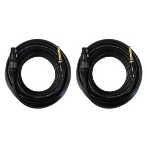 audio2000's 1/4 inch ts to xlr female cable (50 feet 2 pack)