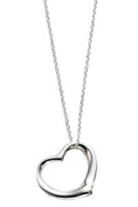 laraso & co sterling silver floating heart pendant necklace w/box chain 24 inch