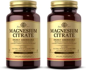 solgar - magnesium citrate, 120 tablets, supports nerve and muscle function - 2 pack