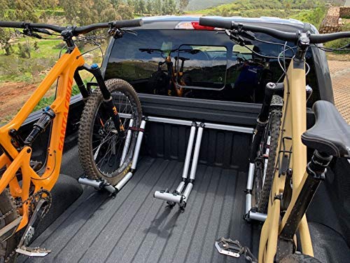 4 Bike Rack for Truck Bed -4 Standard Tire Bike Rack for Full Size Trucks -Effortless Wheel Mount, Skip Front Tire Removal, Drill-Free Installation -Bike Transport Rack Ideas