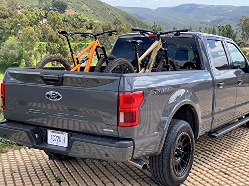 4 Bike Rack for Truck Bed -4 Standard Tire Bike Rack for Full Size Trucks -Effortless Wheel Mount, Skip Front Tire Removal, Drill-Free Installation -Bike Transport Rack Ideas