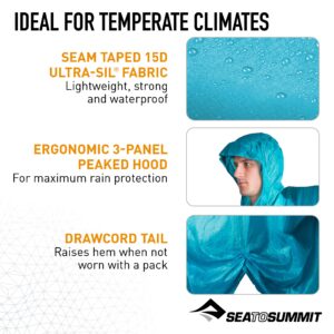 Sea to Summit Ultra-Sil Nano Tarp Poncho 4-in-1 Raincoat, Pack Cover, Groundsheet, and Shelter, Lime