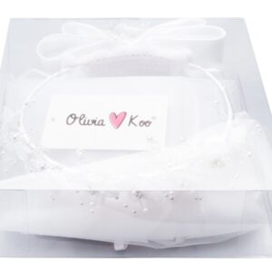 OLIVIA KOO Girls First Communion White Floral Wreath Veil