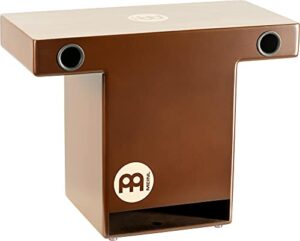 meinl slaptop cajon box drum with internal snares and forward projecting sound ports - not made in china - walnut playing surface, 2-year warranty (topcaj2wn)