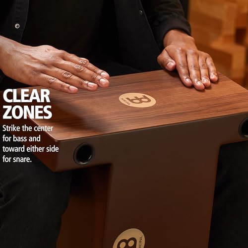 Meinl Slaptop Cajon Box Drum with Internal Snares and Forward Projecting Sound Ports - NOT MADE IN CHINA - Walnut Playing Surface, 2-YEAR WARRANTY (TOPCAJ2WN)