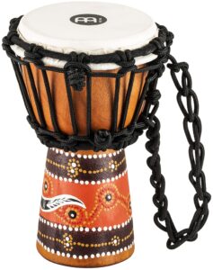 meinl percussion african style mini djembe drum for room decoration — not made in china — hand painted mahogany wood, 2-year warranty (hdj5-xxs)