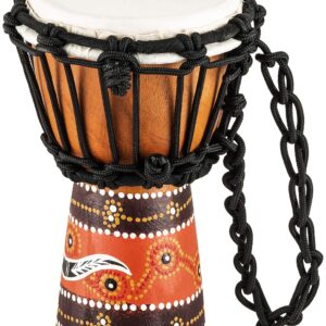 Meinl Percussion African Style Mini Djembe Drum for Room Decoration — NOT Made in China — Hand Painted Mahogany Wood, 2-Year Warranty (HDJ5-XXS)