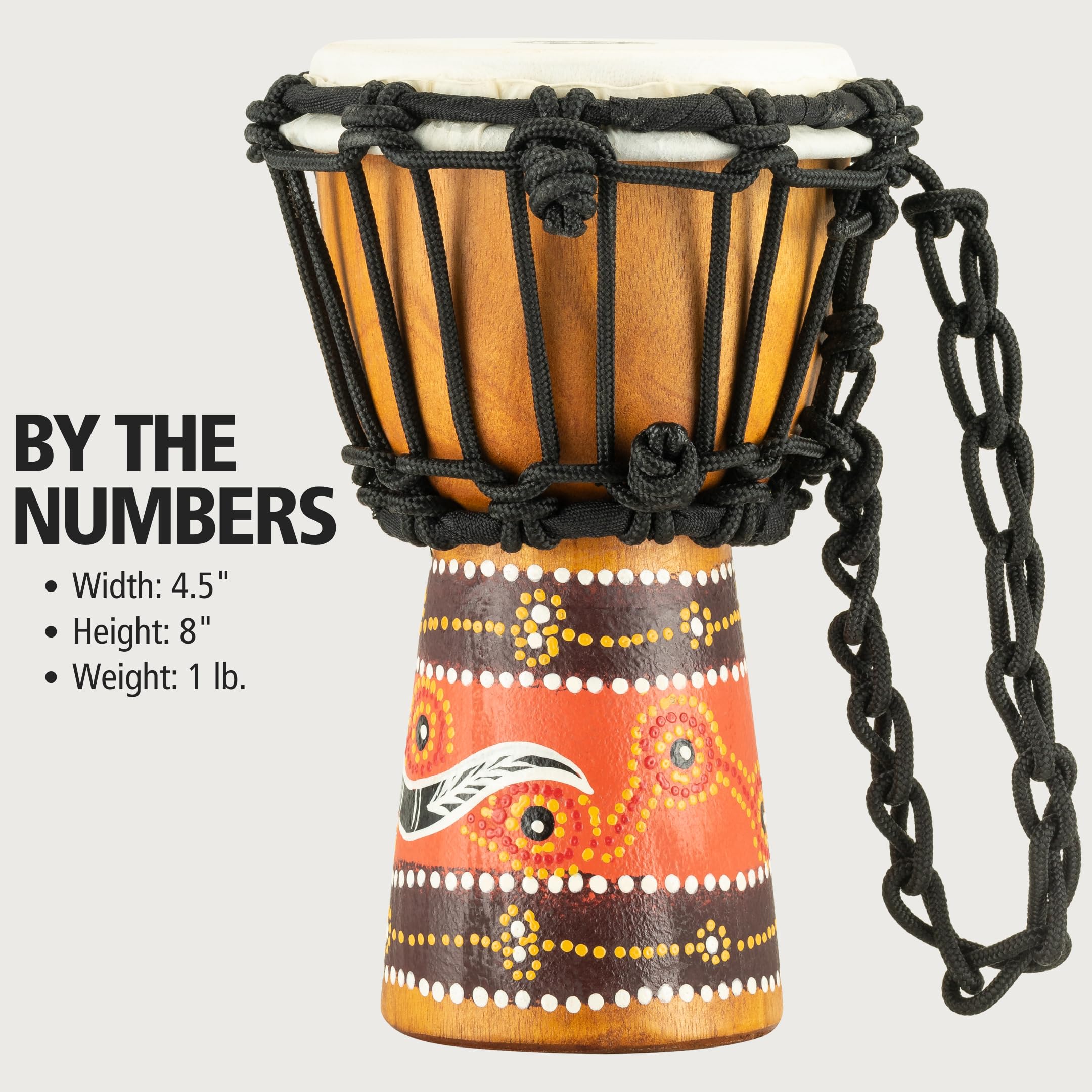 Meinl Percussion African Style Mini Djembe Drum for Room Decoration — NOT Made in China — Hand Painted Mahogany Wood, 2-Year Warranty (HDJ5-XXS)