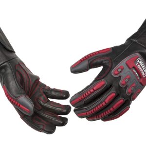 Lincoln Electric Roll Cage Welding/Rigging Gloves | Impact Resistant | Black Grain Leather |, Large (K3109-L)