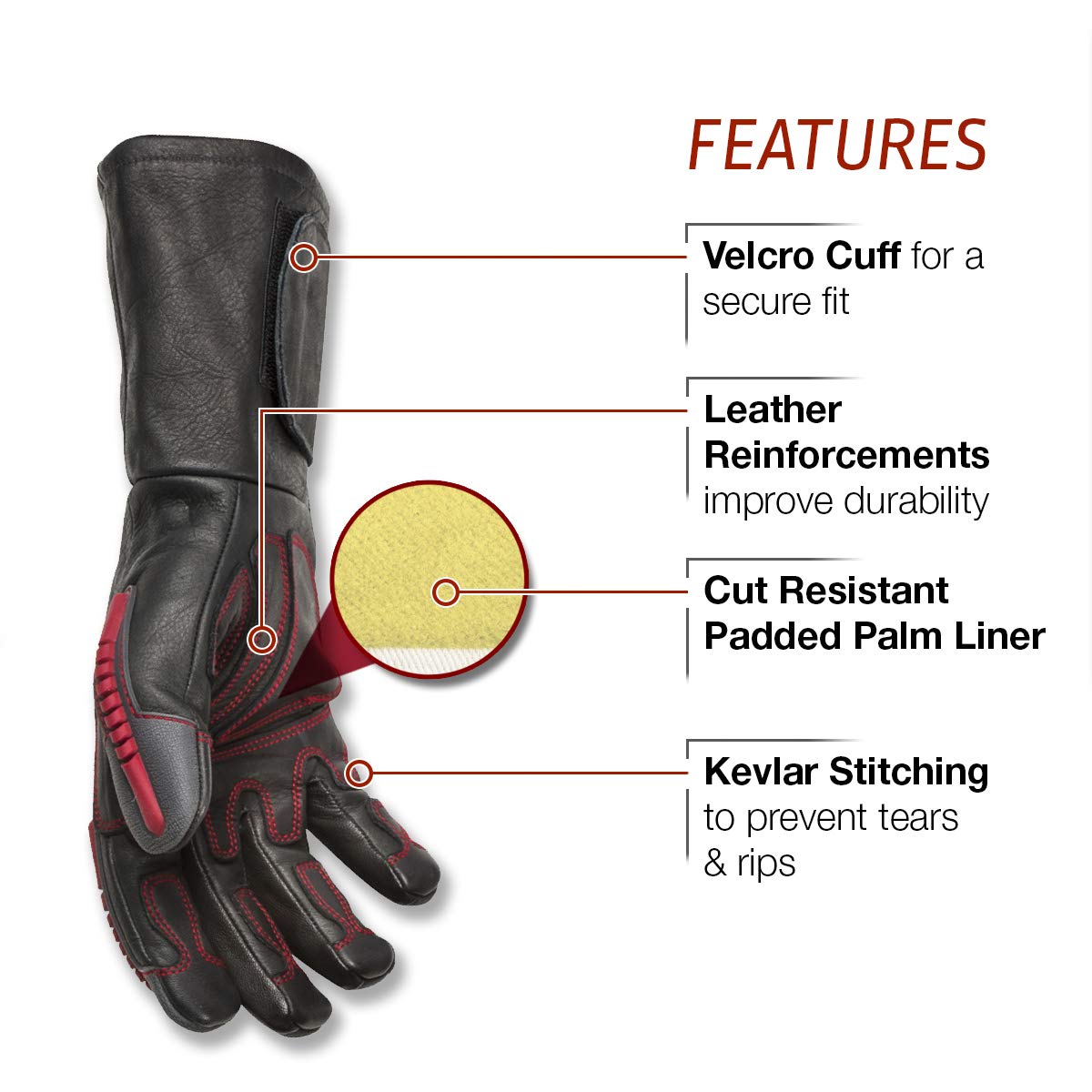 Lincoln Electric Roll Cage Welding/Rigging Gloves | Impact Resistant | Black Grain Leather |, Large (K3109-L)