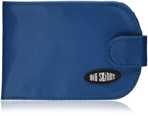 big skinny women's taxicat bi-fold slim wallet, holds up to 25 cards, ocean blue